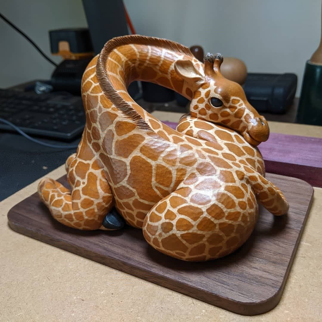 Basswood giraffe complete. | Scrolller