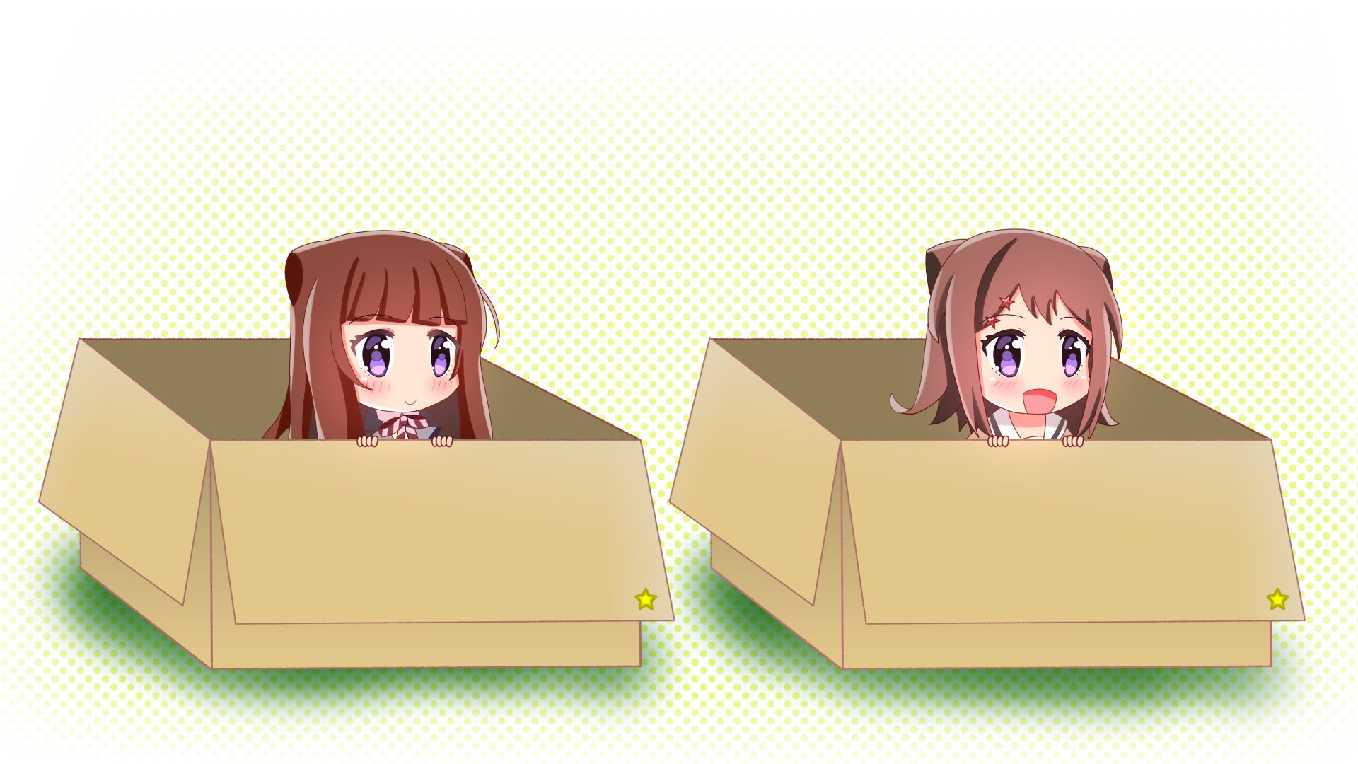 Beta Kasumi and Kasumi pretending to be abandoned cats in a box | Scrolller