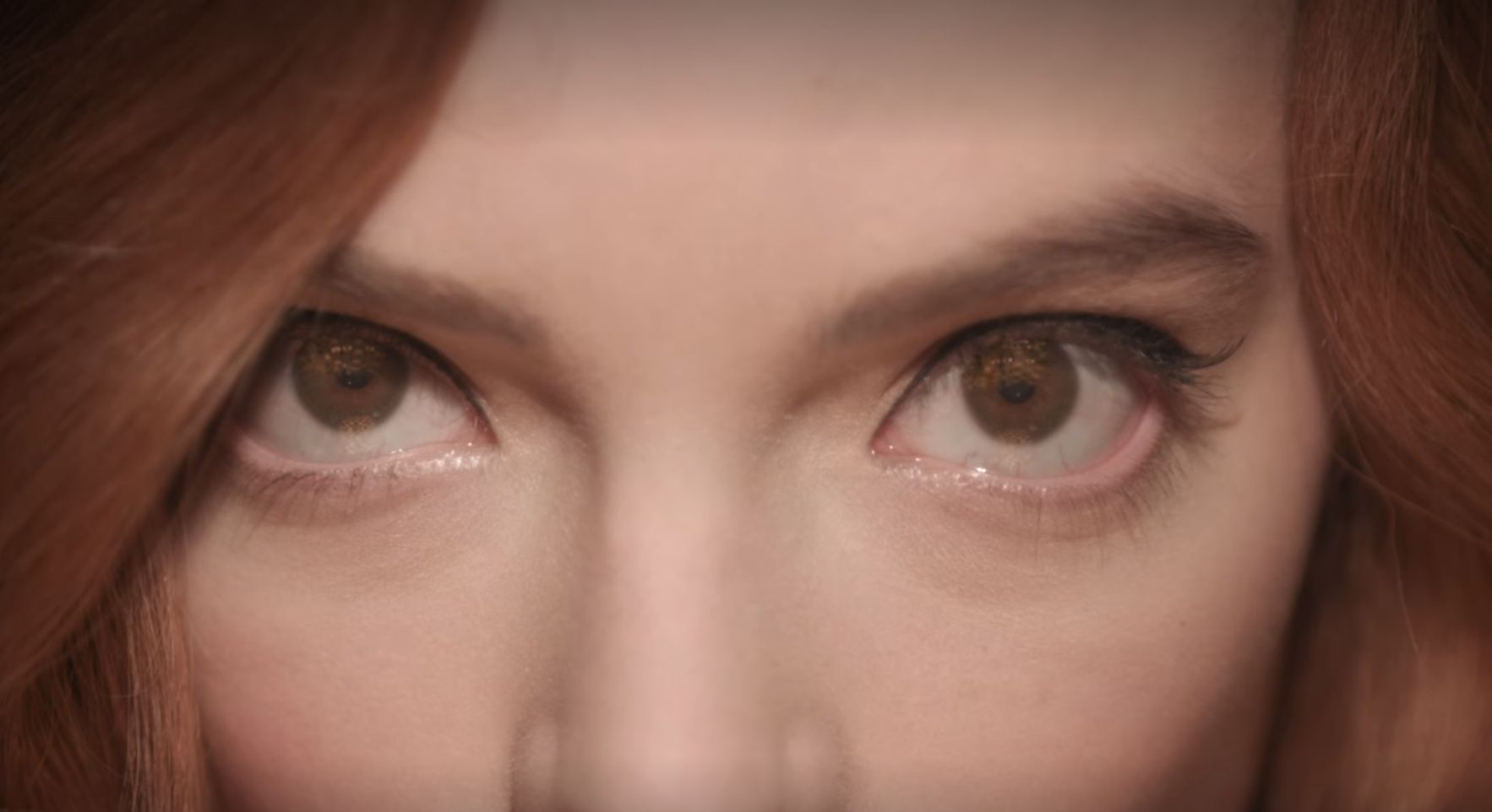 Beth Harmon from Queens Gambit with the chessboard reflected in her eyes. | Scrolller