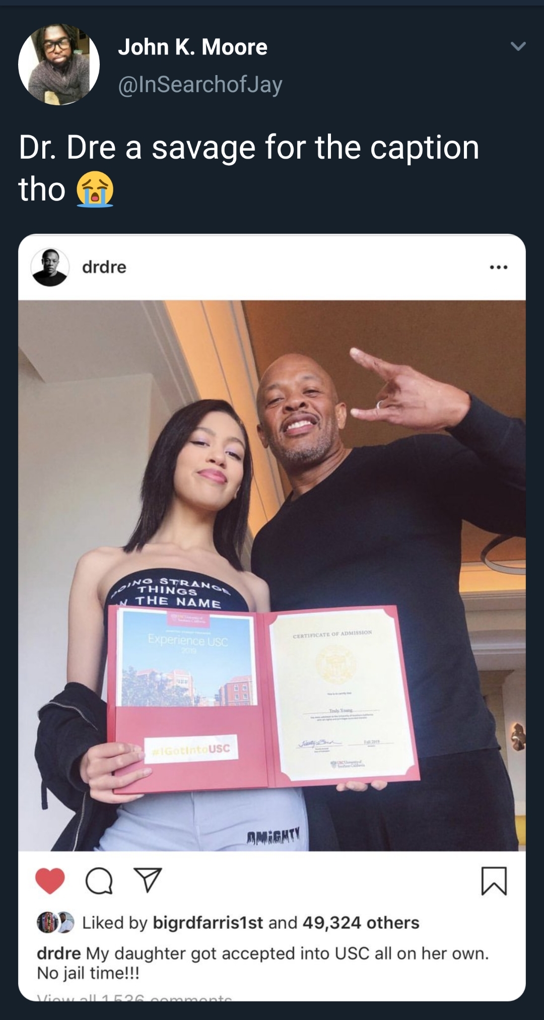 Big Up Dr Dres Daughter Scrolller