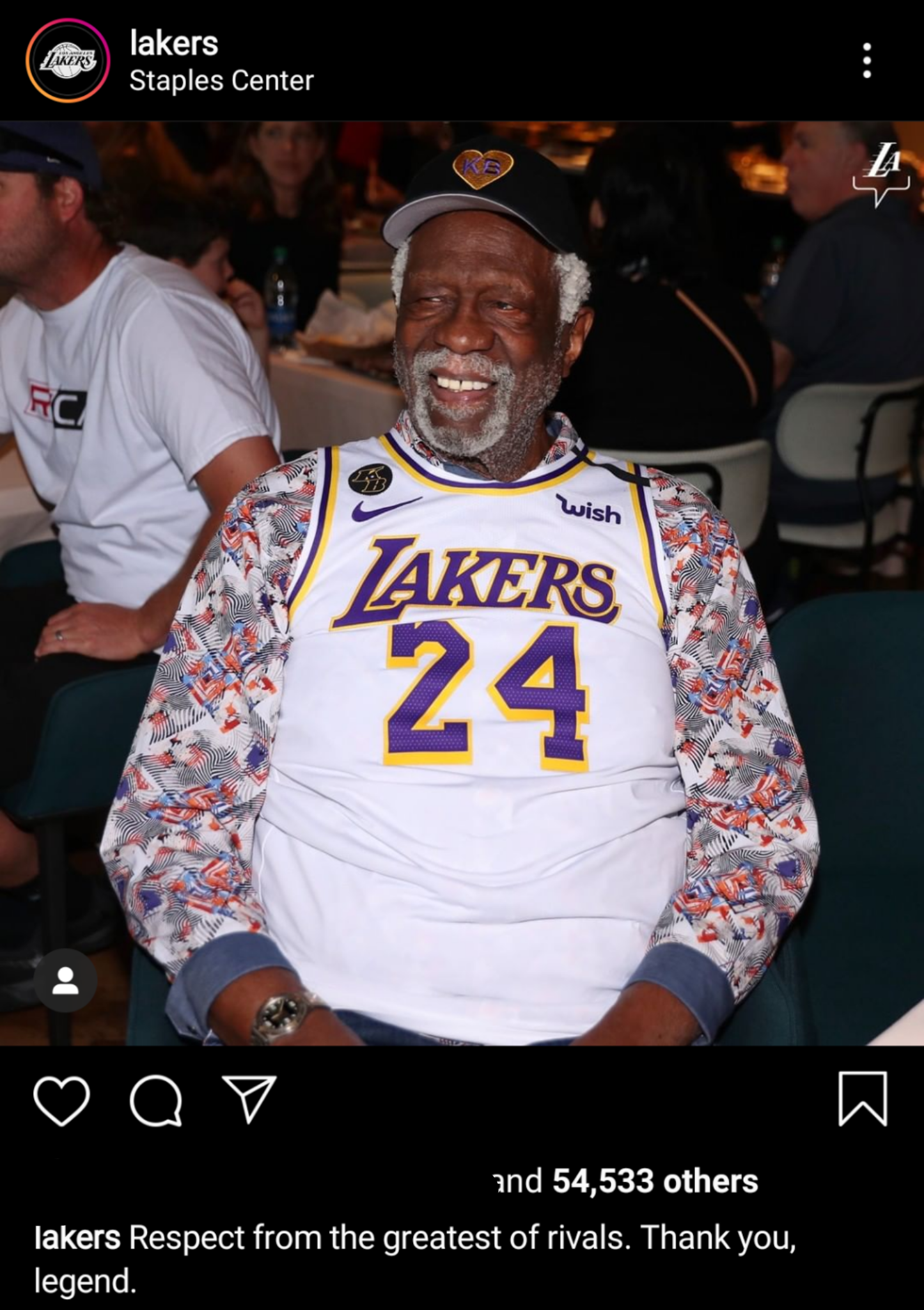 Bill with the Kobe jersey and hat 💜💛 | Scrolller