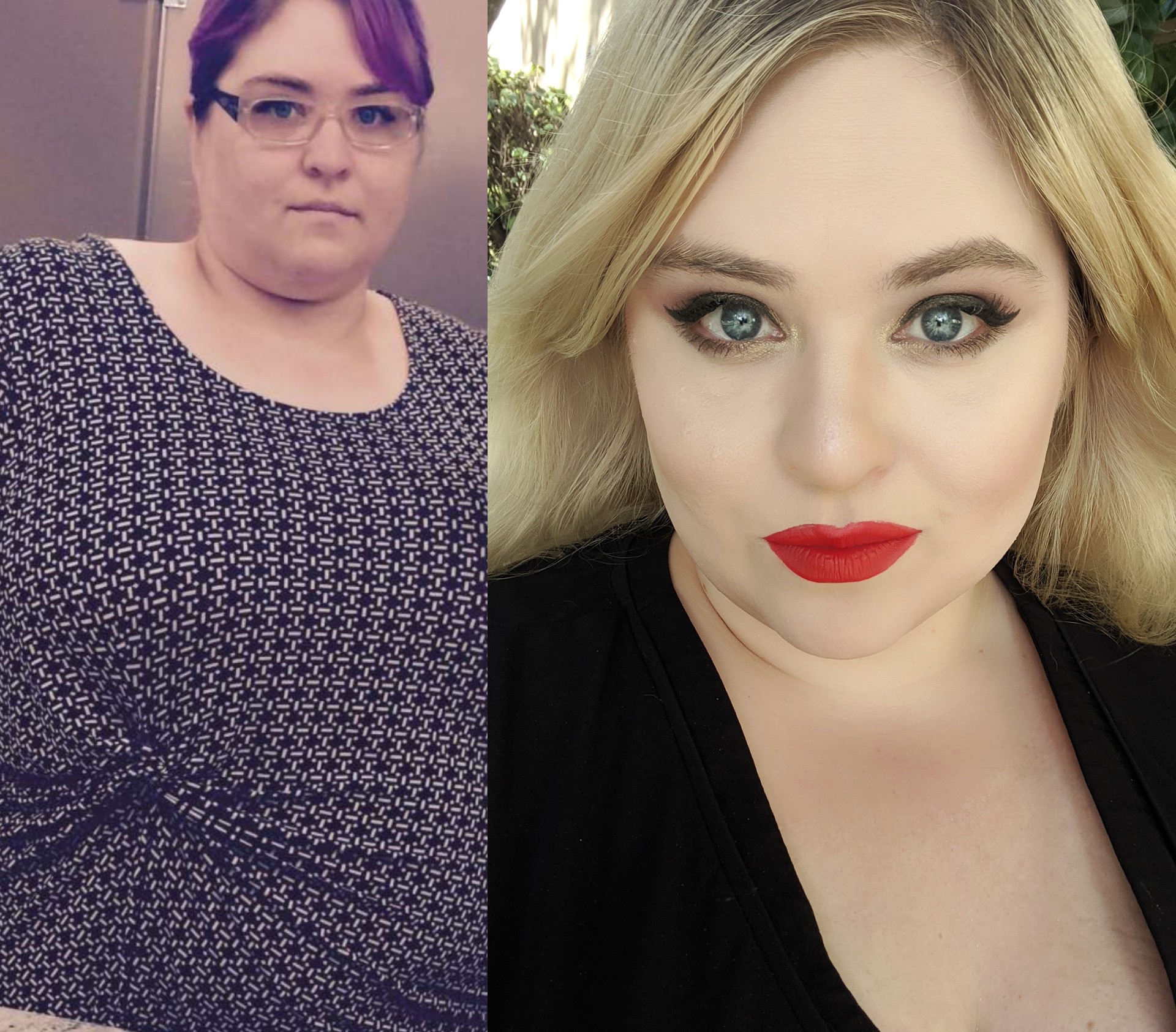 Bimbo makeup makes a huge difference. 1 year apart. | Scrolller