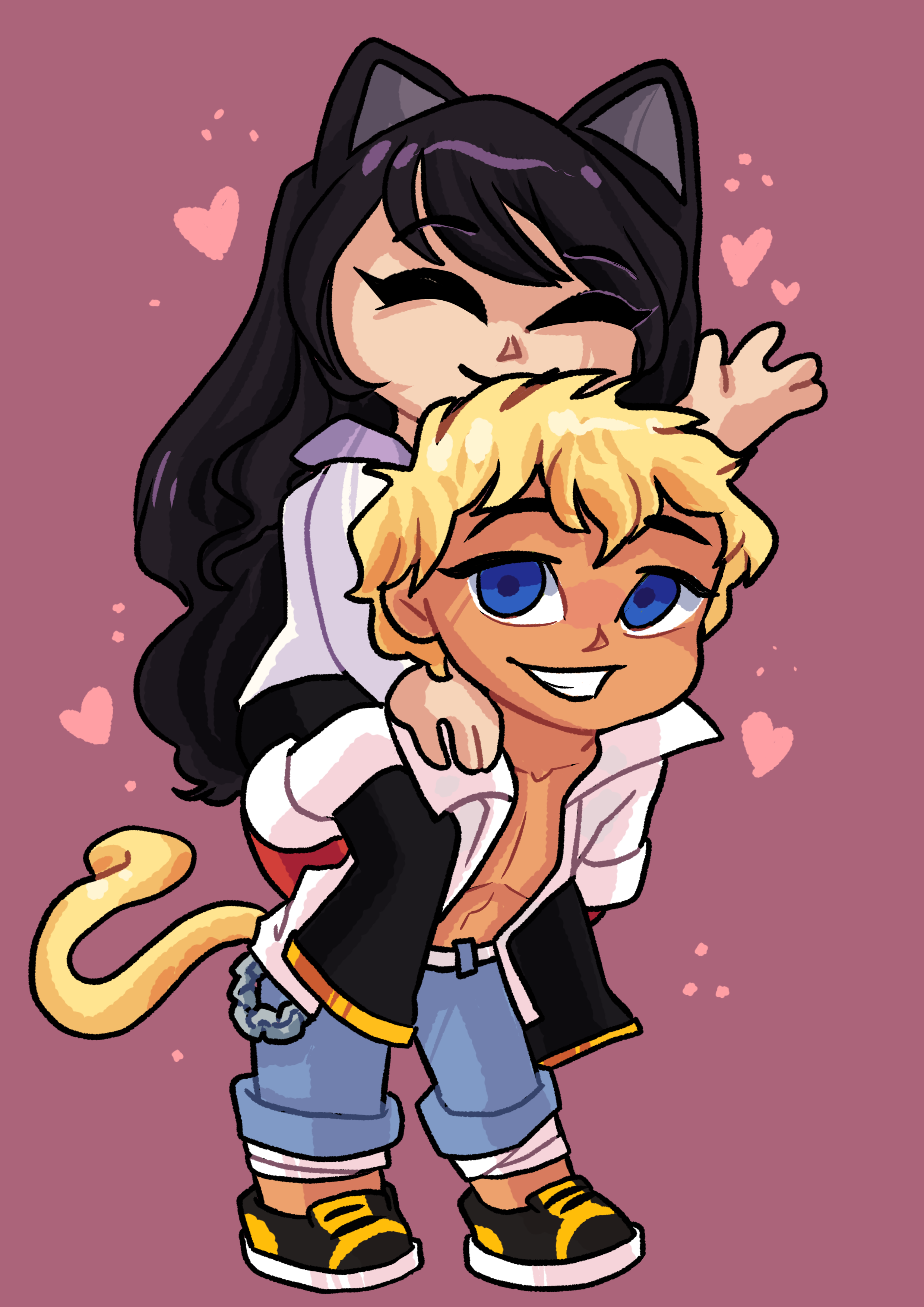Blacksun (Blake Belladonna x Sun Wukong) Chibi Ko-Fi Charity Commission, done by @PsandaBear on ...