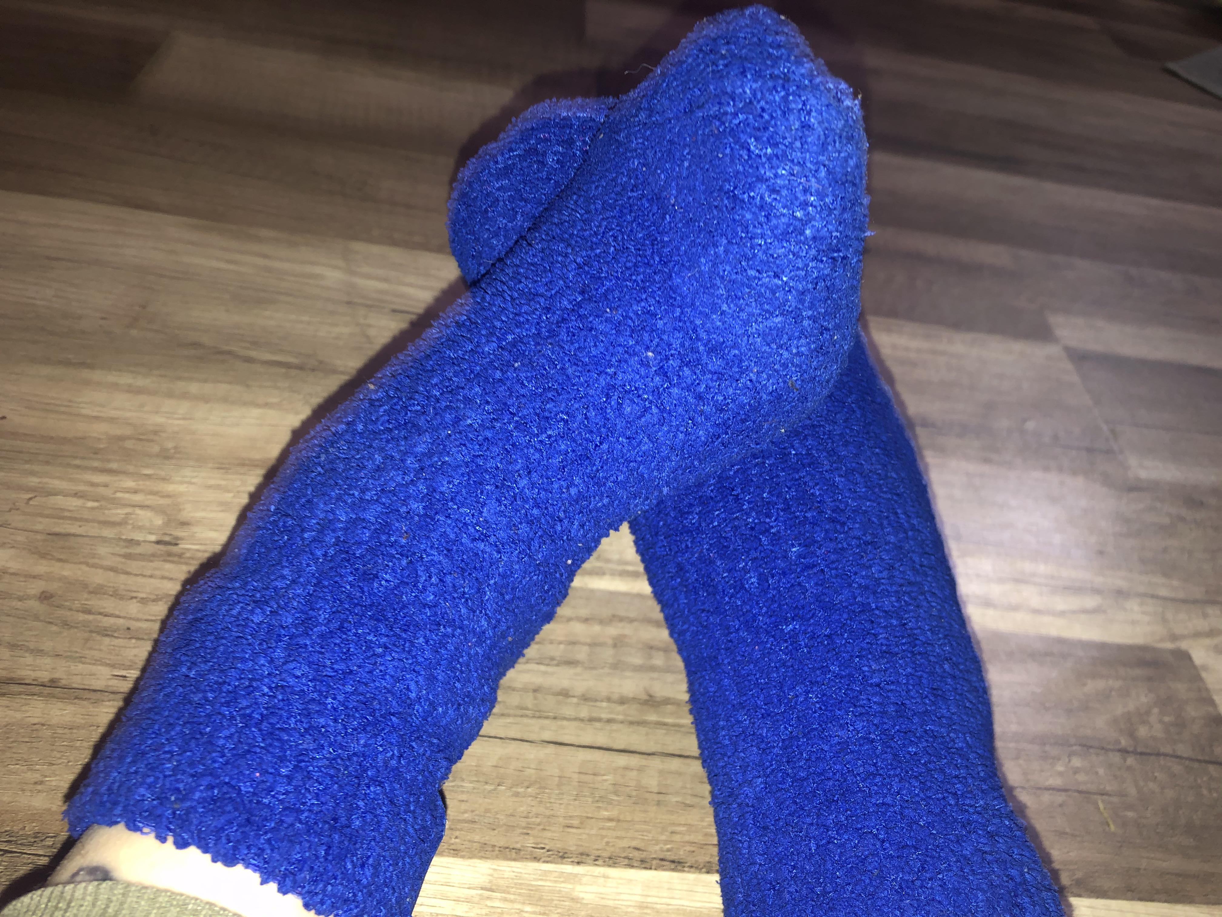 Blue fuzzy socks ... | Scrolller