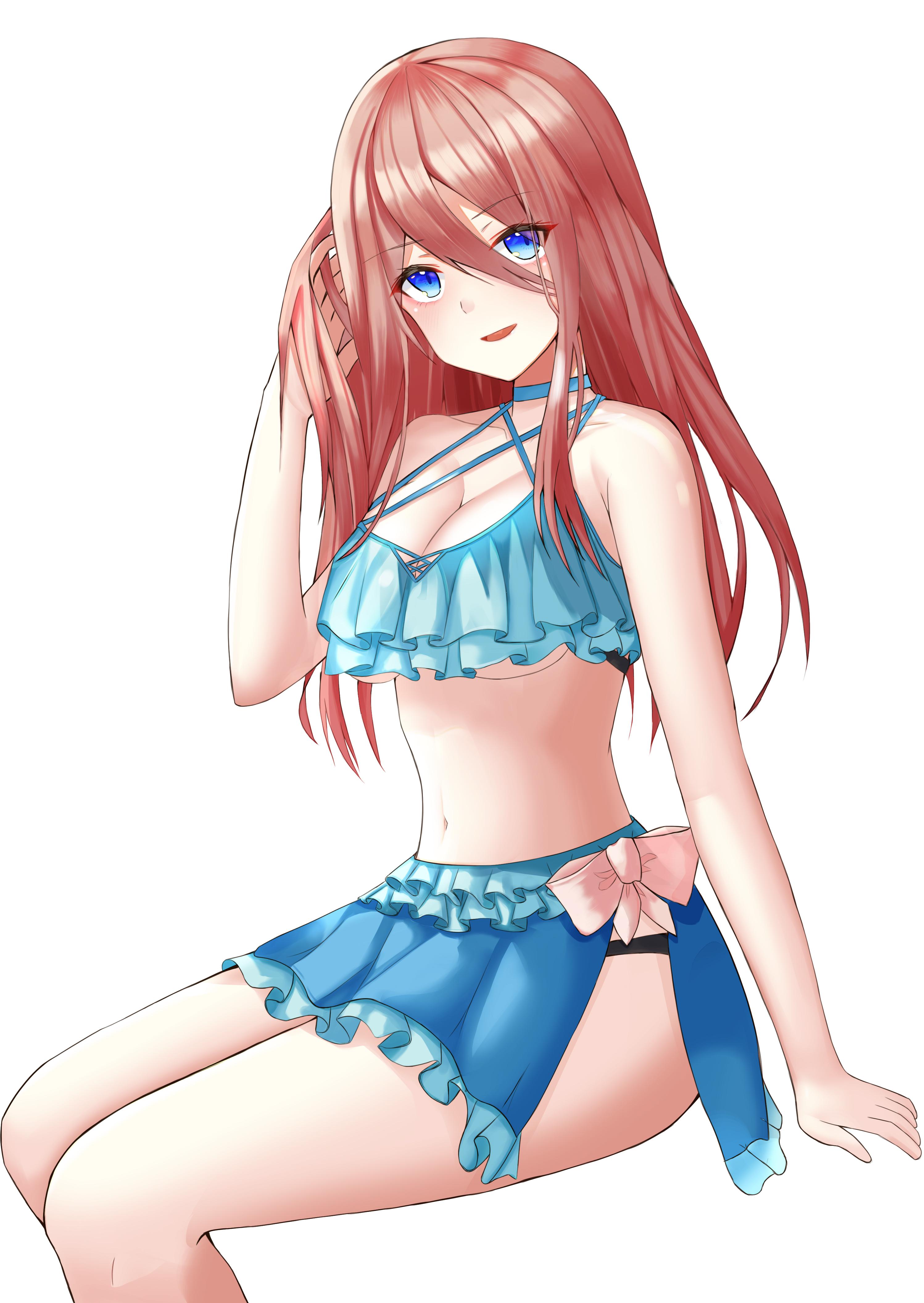 Blue swimsuit and pink ribbon | Scrolller