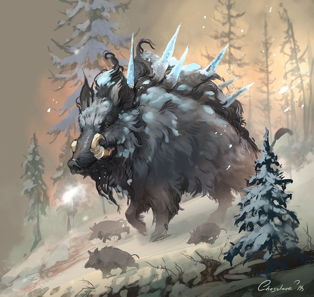 Boar by Ekaterina Chesalova | Scrolller