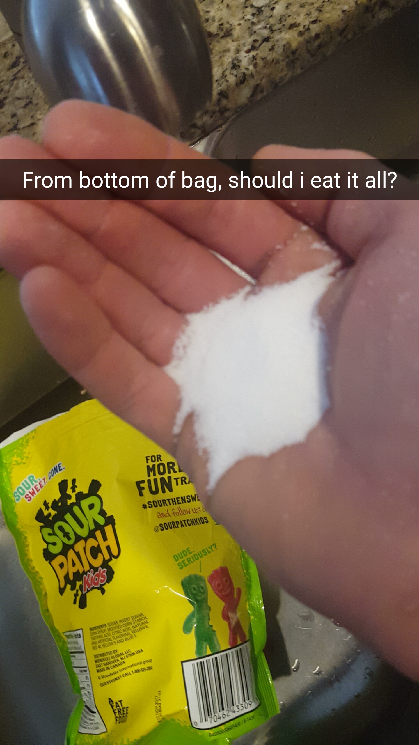 Bottom of the bag Sour Patch Kids. | Scrolller