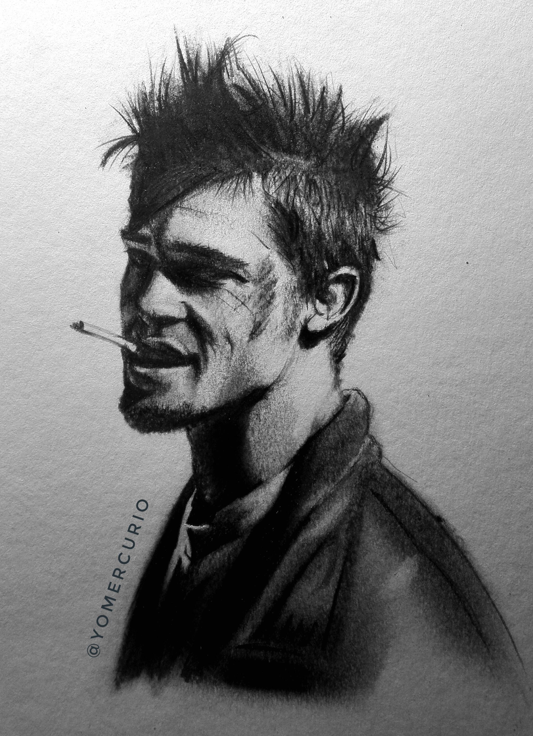 Brad Pitt from Fight Club. CHARCOAL | Scrolller