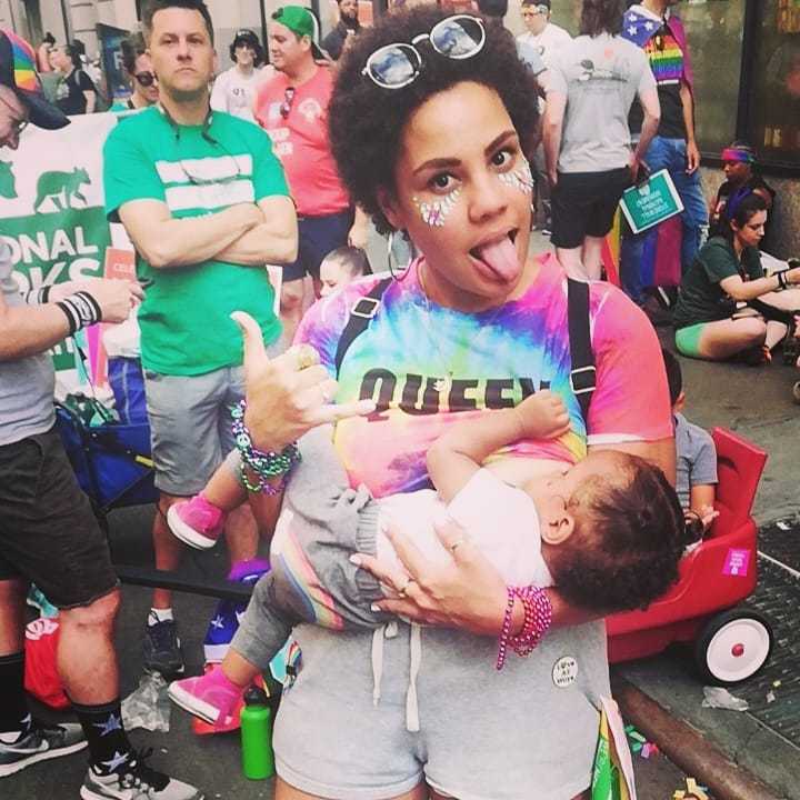 Breastfeeding during NY Pride 2019 | Scrolller