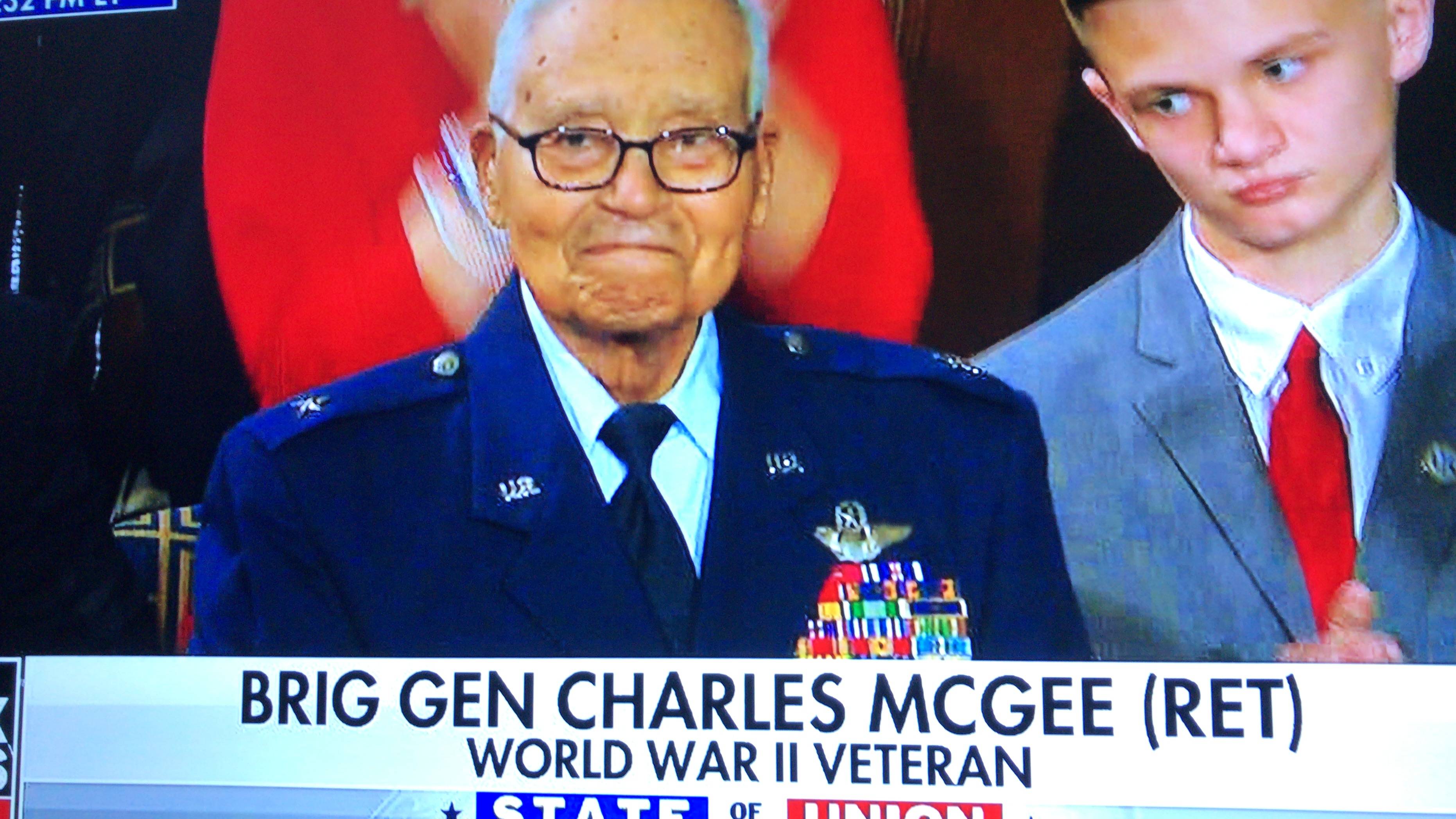 Brigadier General Charles McGee, 100 years old and one of the last surviving Tuskegee Airmen ...