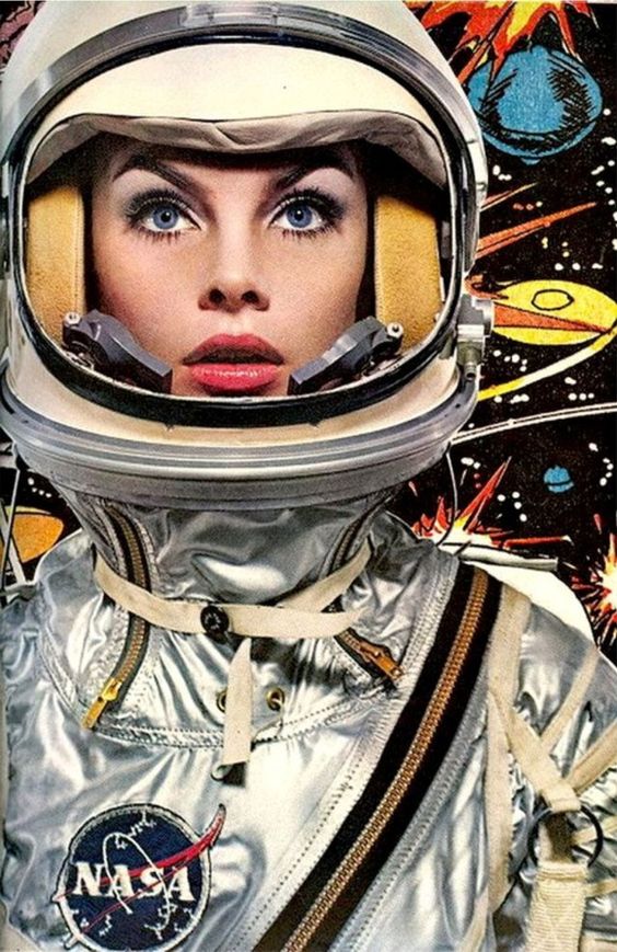British model Jean Shrimpton in a NASA spacesuit - 1960s | Scrolller