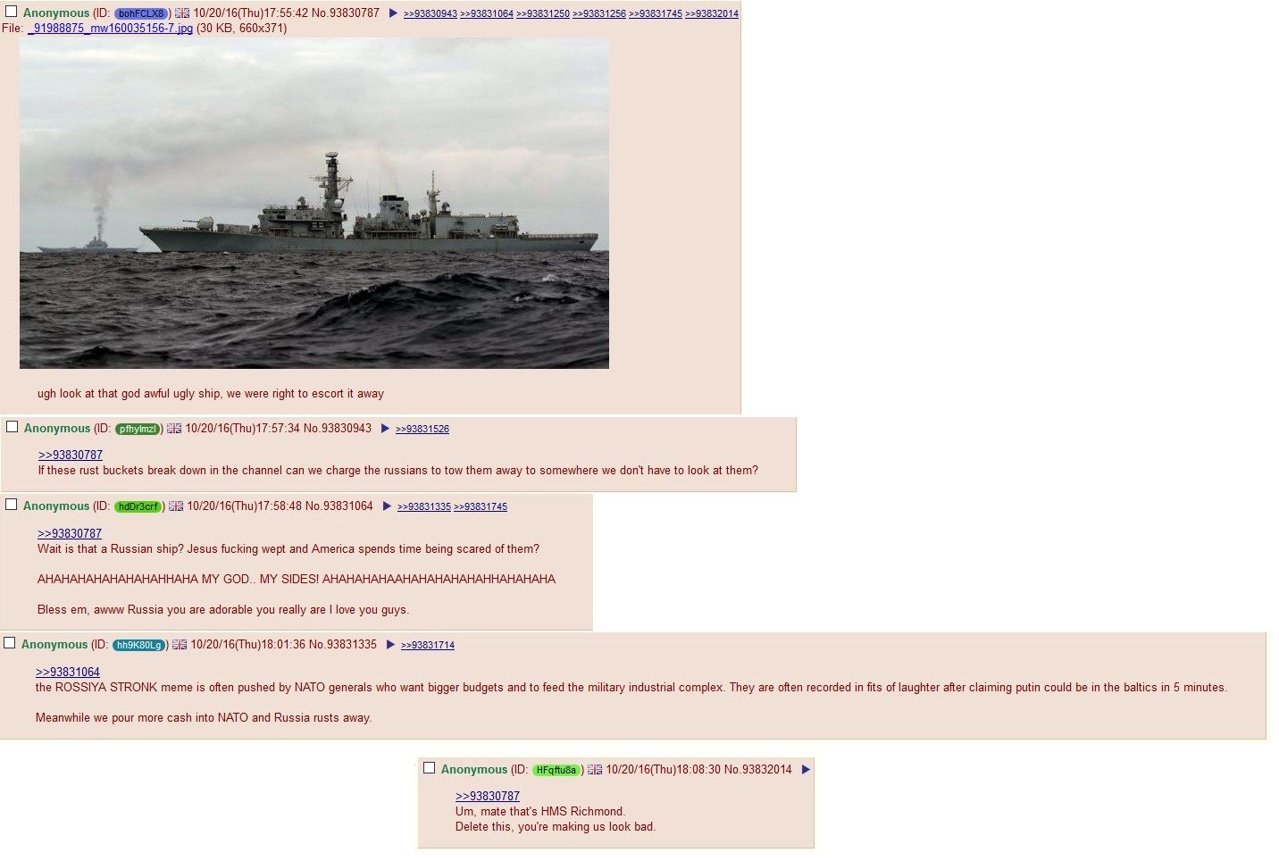 British posters roast their own navy ship thinking it was russian | Scrolller