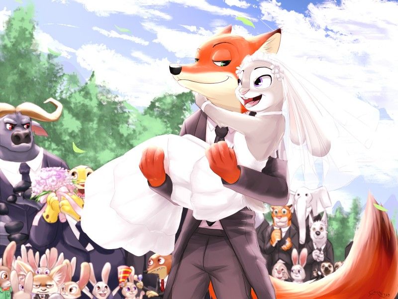 Bunny bride and her fox groom. | Scrolller