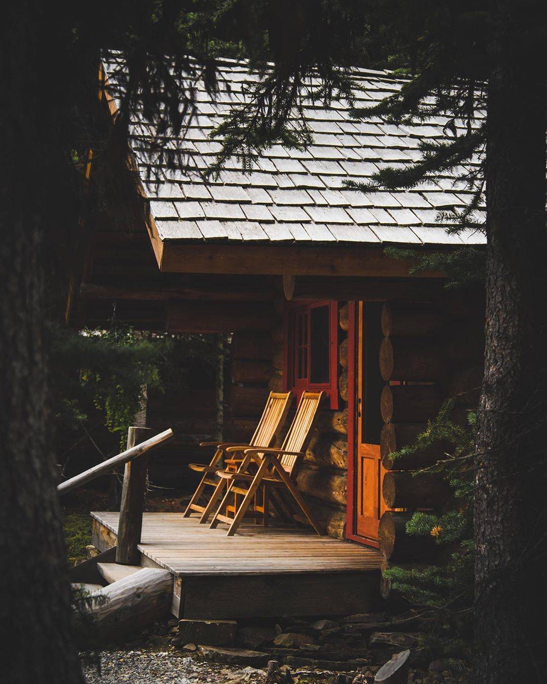 Cabin porch on Lake O’Hara in British Columbia, Canada. | Scrolller