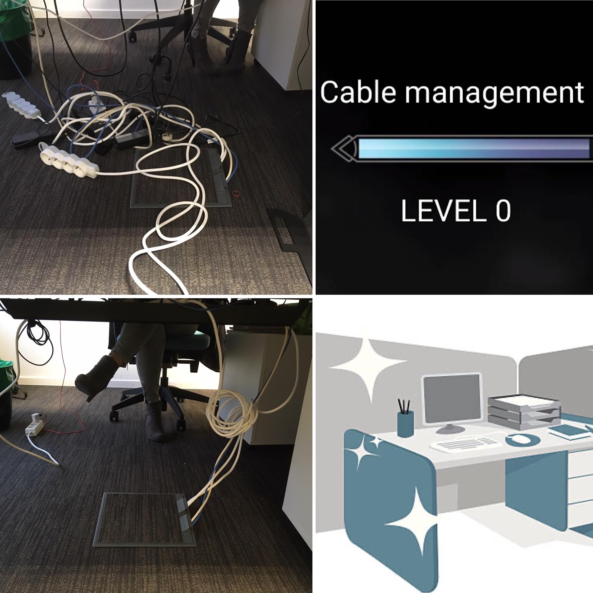 Cable management under desk during server downtime, small change but still fun! | Scrolller