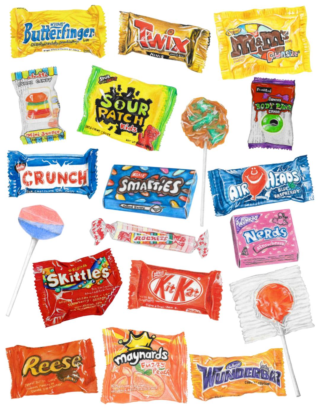 Candies, My GF, Pencil Crayon, 2020 | Scrolller