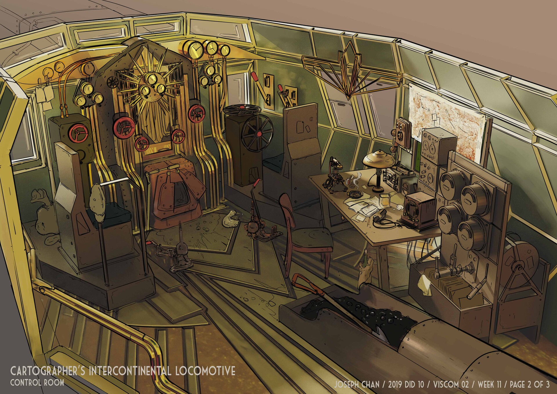 Cartographer's Locomotive - Control Room by Joseph Chan | Scrolller