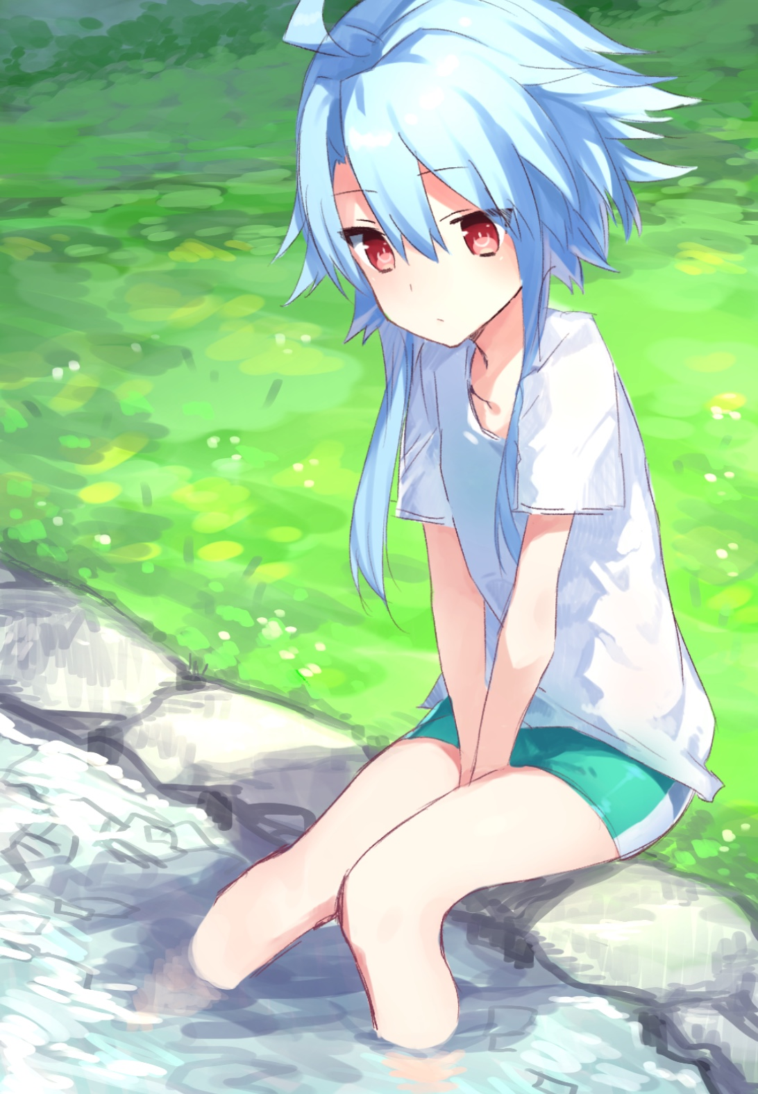 Casual White Heart Soaking Her Feet | Scrolller