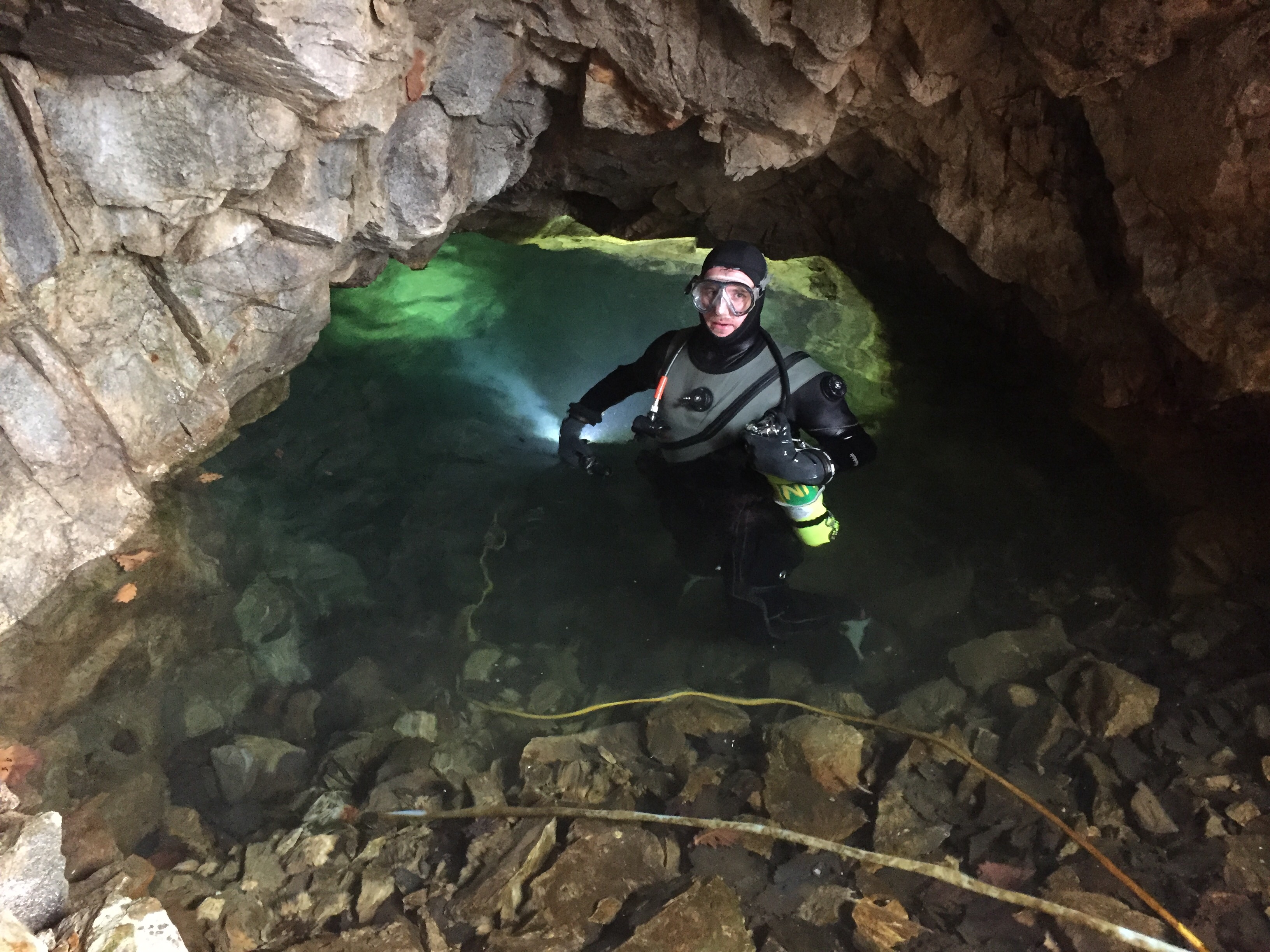 Cave diver ready to check a sump near Dungducheon, South Korea. | Scrolller