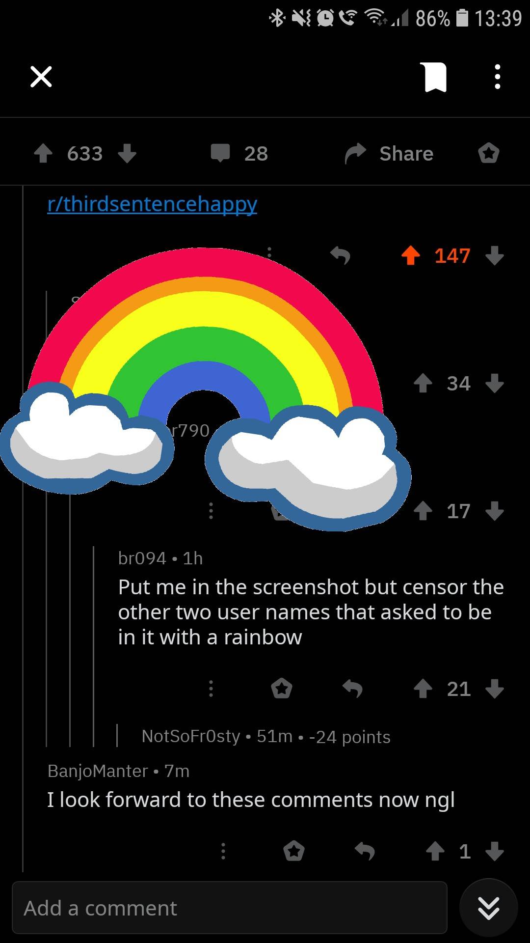Censored comments w/ rainbow | Scrolller