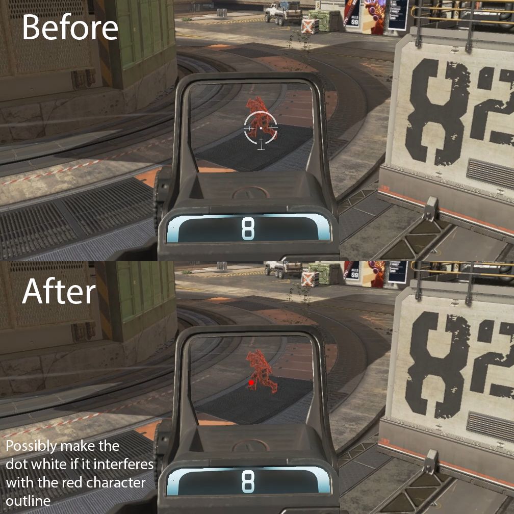 Change the Digital Threat to a Red Dot sight. More space inside sight to see enemies | Scrolller