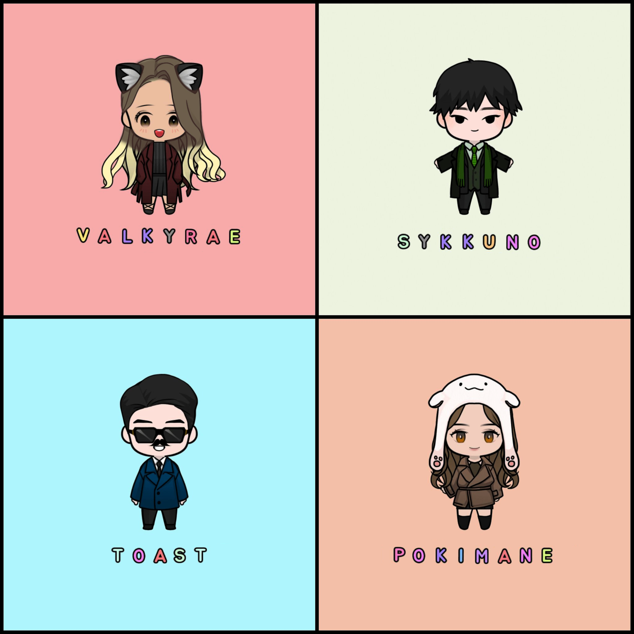 Chibi Valkyrae, Sykkuno, Disguised Toast and Pokimane | Scrolller