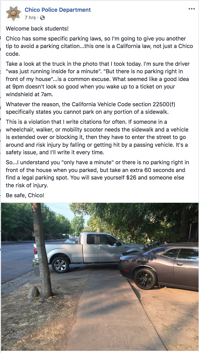 Chico PD has another PSA | Scrolller