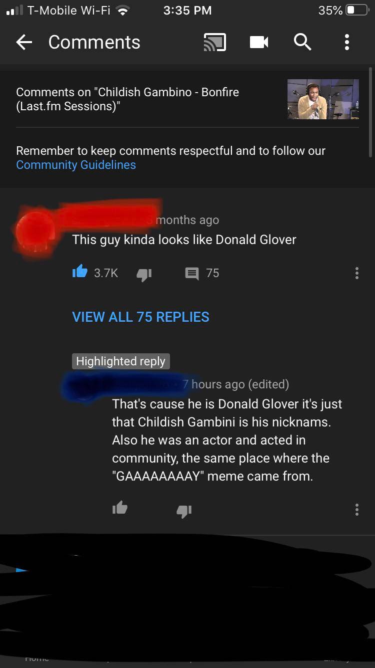 Childish gambino is Donald glover (apparently) | Scrolller