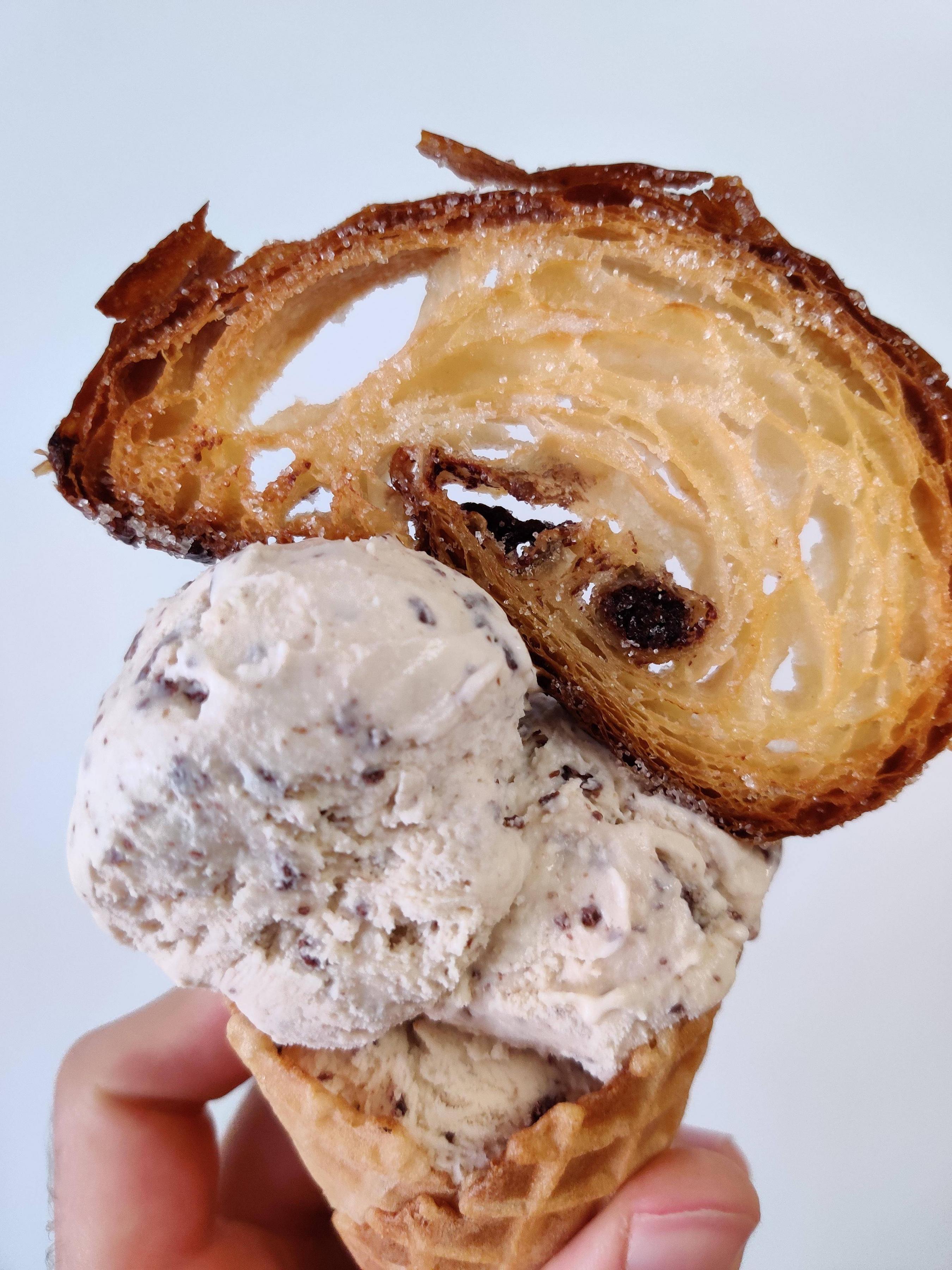 Chocolate croissant-flavored ice cream. | Scrolller
