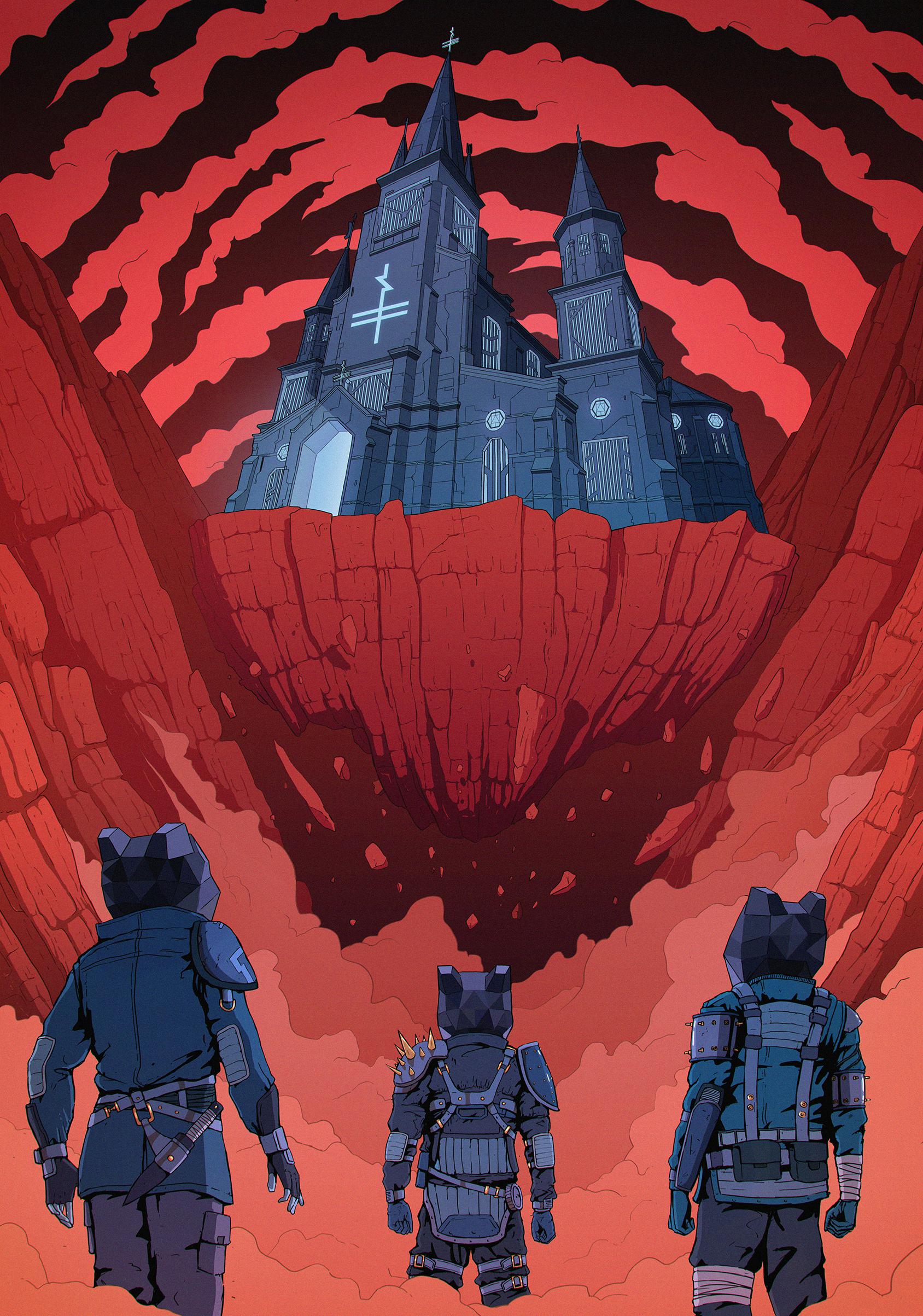 Church at Red Rocks, Louis Picard, Digital, 2021 | Scrolller