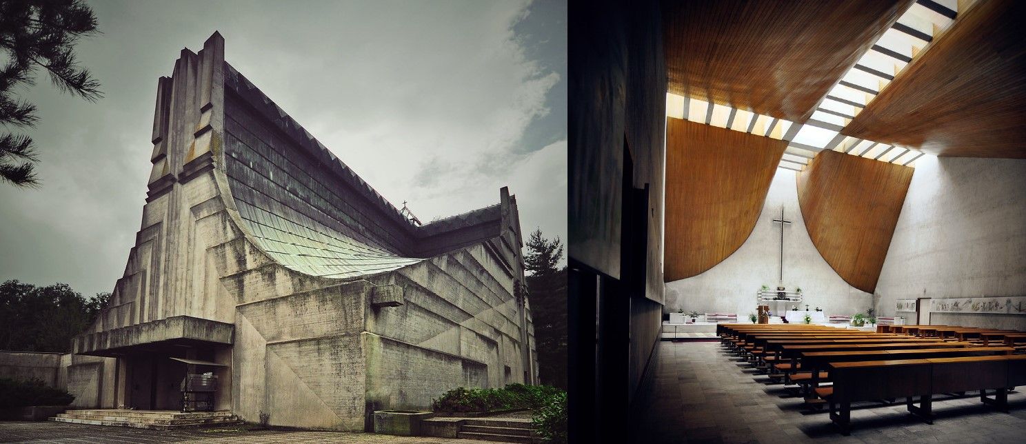 Church of the Immaculate Conception, Orșova, Romania, designed in 1972 by Hans Fackelmann ...