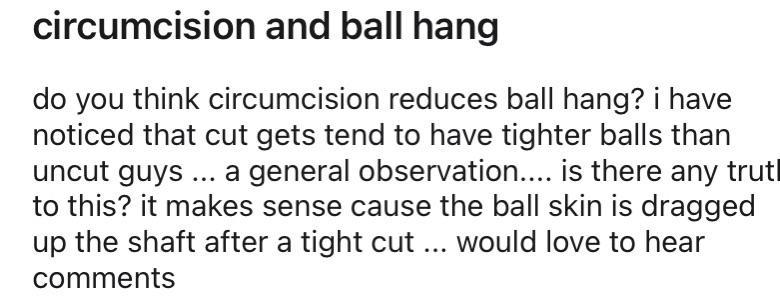 circumcision and ball hang | Scrolller