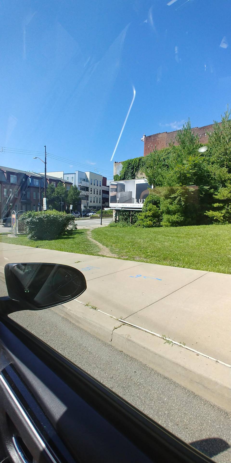 Classic desire path spotted in Pittsburgh, gotta love the Pythagorean theorem. | Scrolller