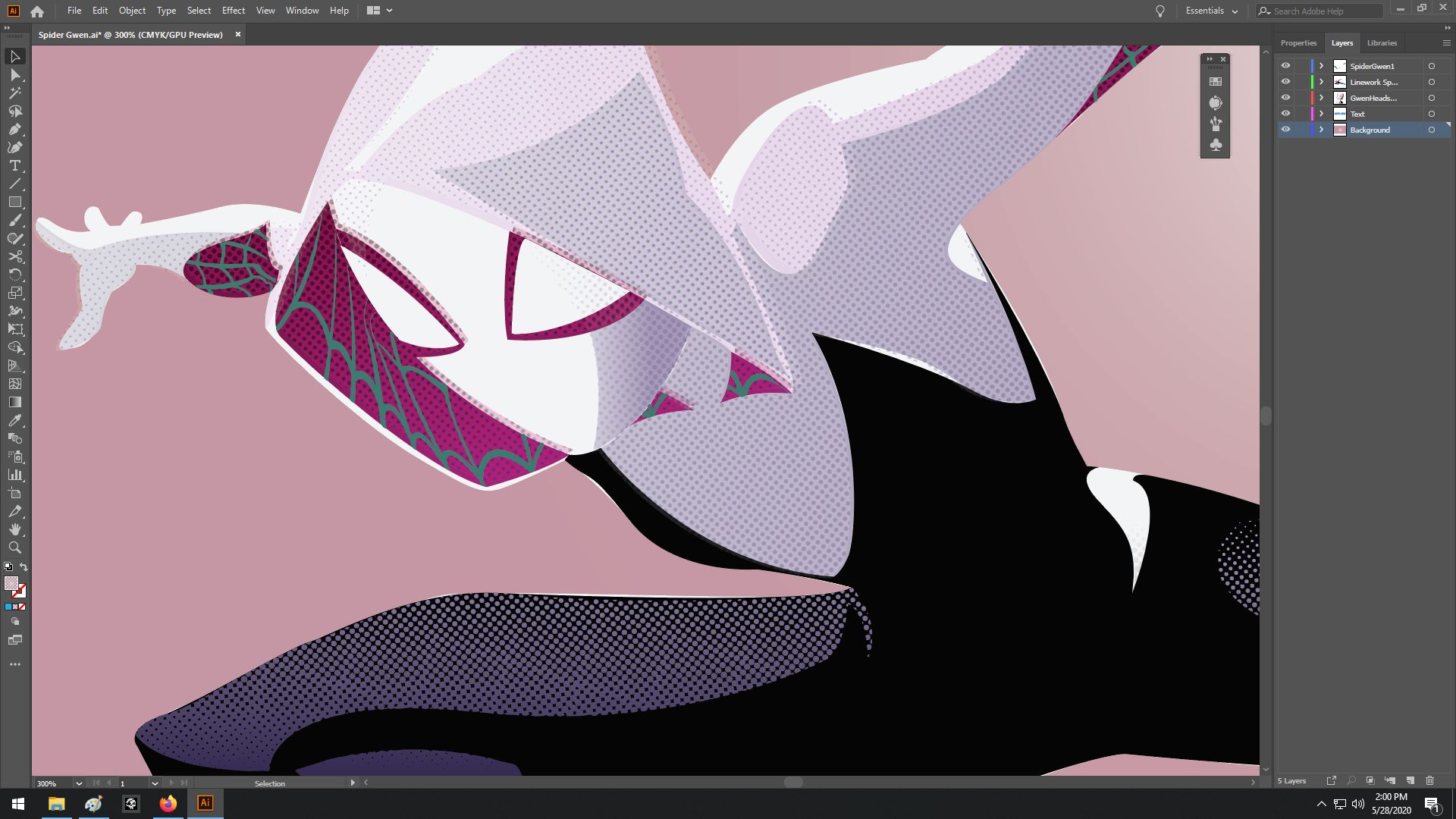 Closer look at my Spider Gwen work. LOVE the way the color halftone shading worked out. | Scrolller