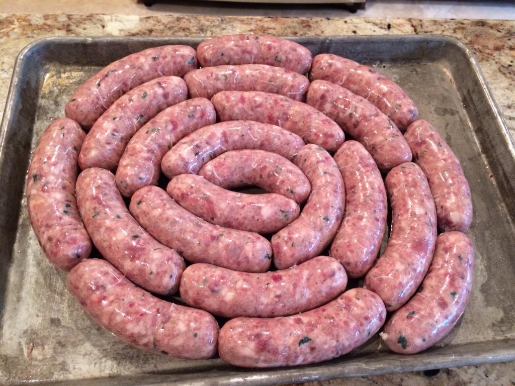 Coarse Ground Pheasant Basil Sausage | Scrolller