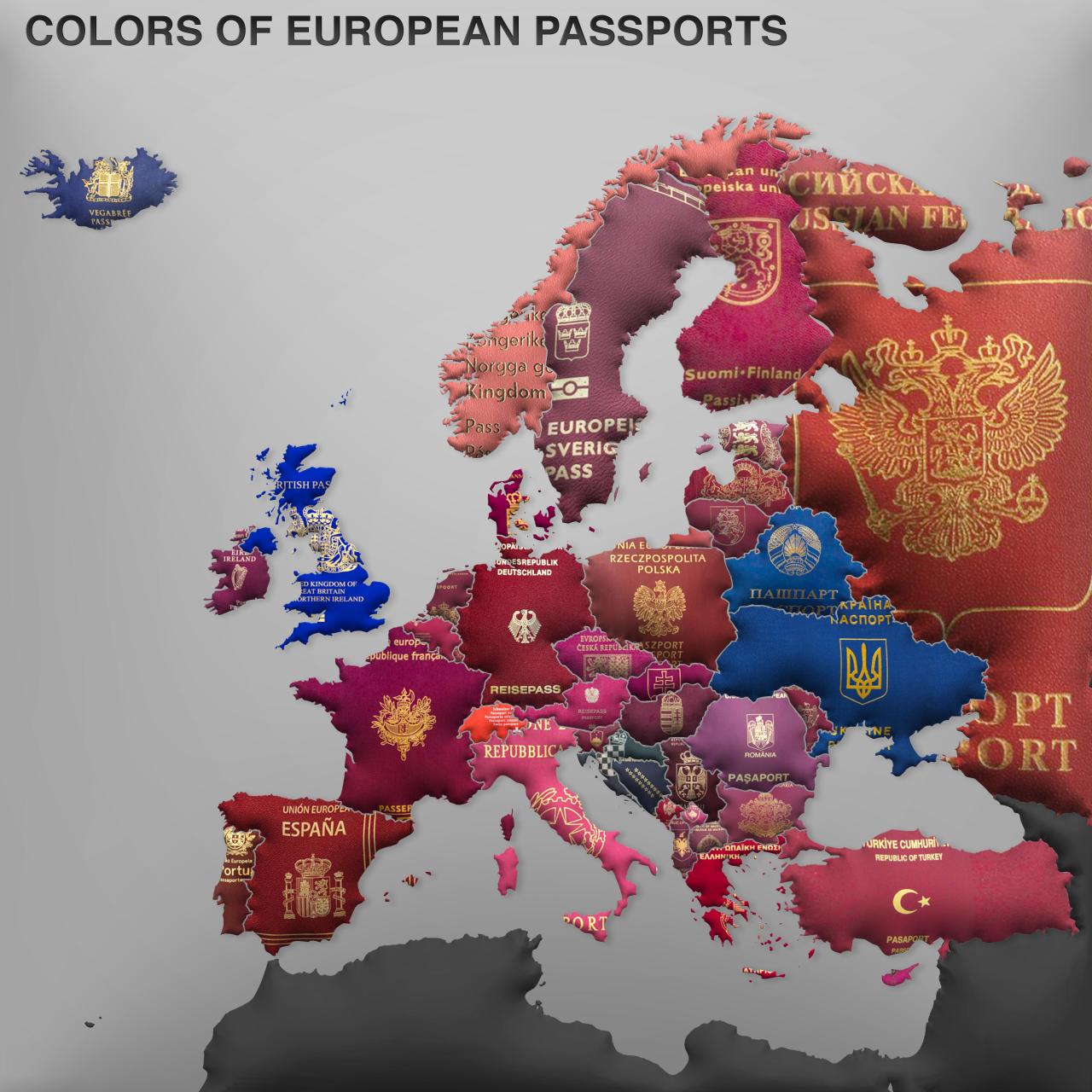 Colors of European passports | Scrolller