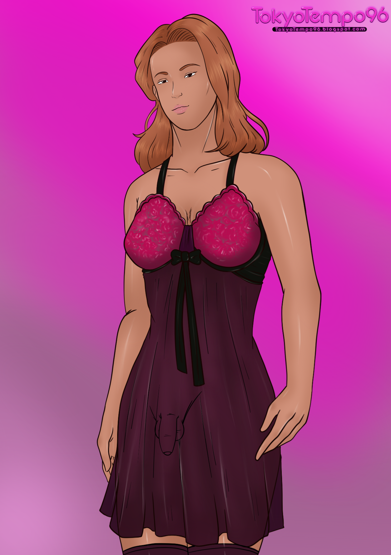(COMMISSIONS OPEN) A little surprise underneath her nightdress | Another portrait made for a ...