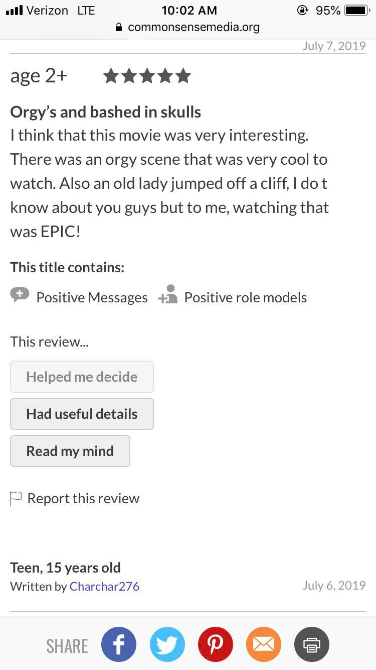 Common Sense Media is seriously a goldmine | Scrolller