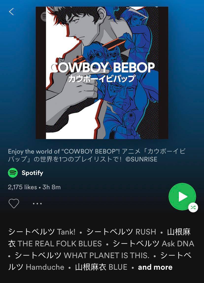 The whole Cowboy Bebop OST just released on Spotify!! What a day for Seatbelts!! Please enjoy it ...