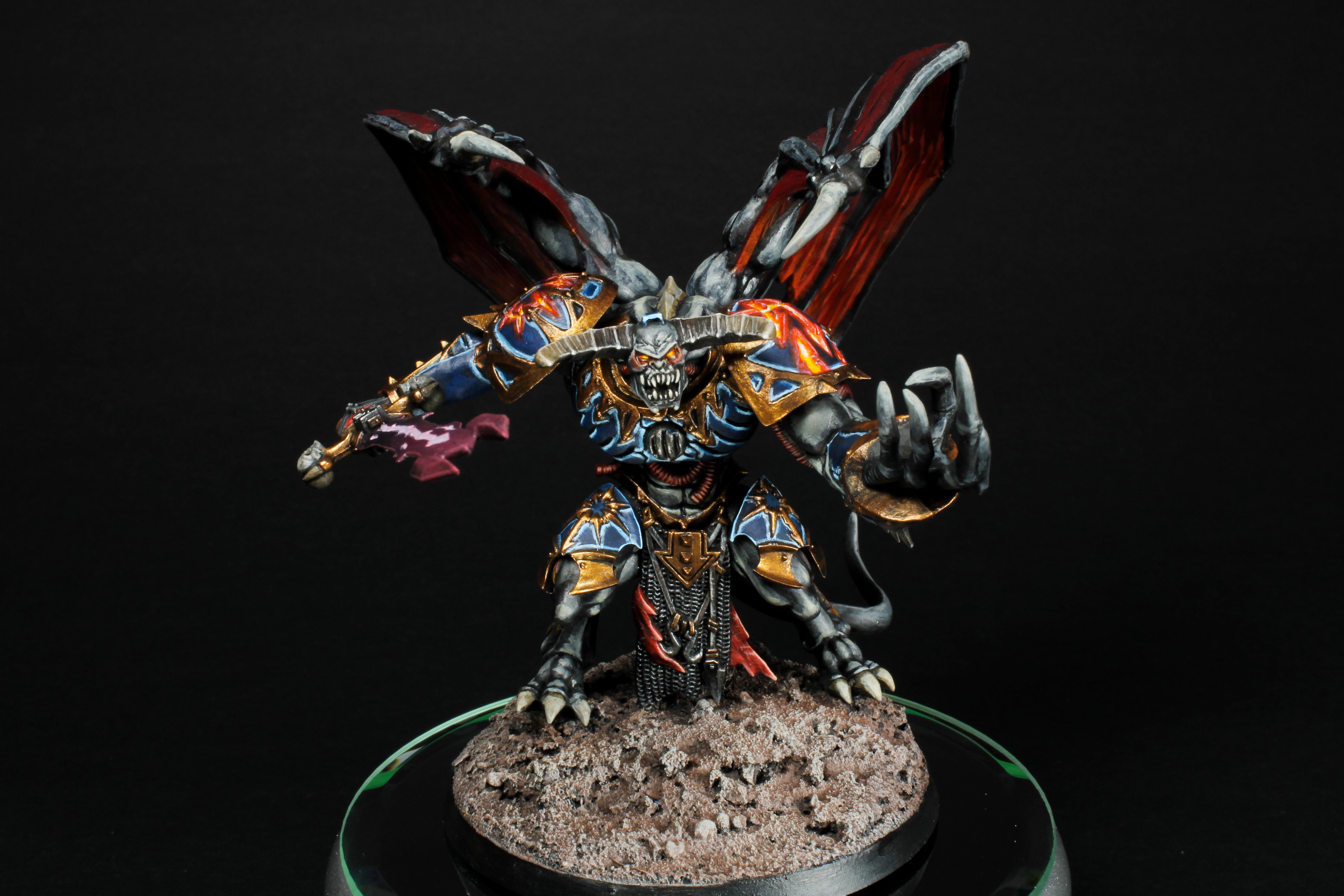 Current WIP for my Daemon Prince. Mentally stuck on how to paint his sword. | Scrolller