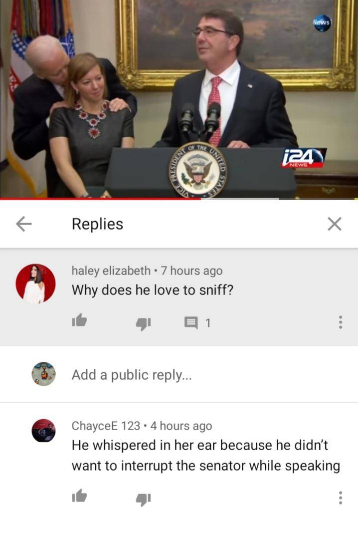 Cursed biden sniff | Scrolller