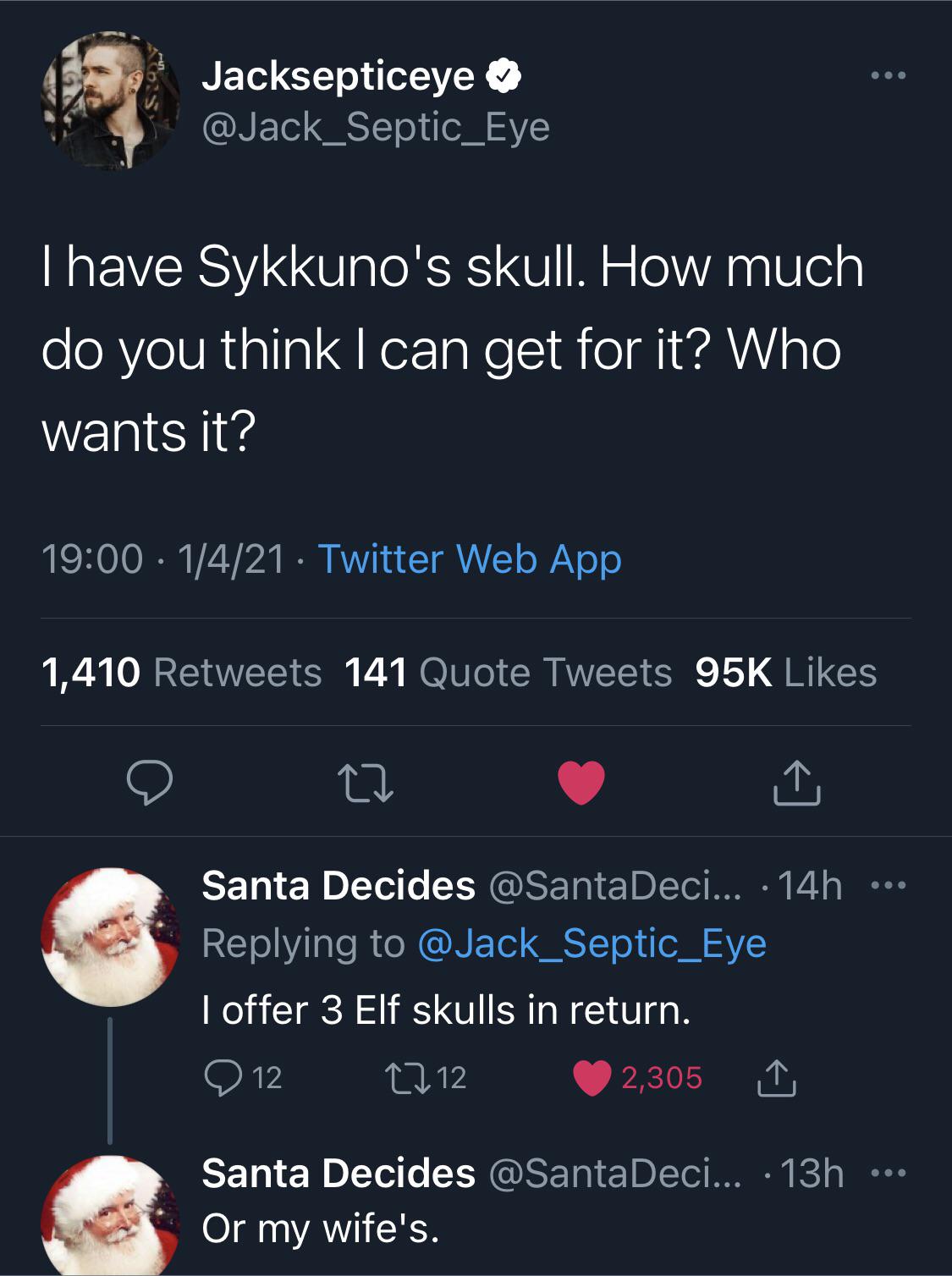Cursed Santa Skull | Scrolller