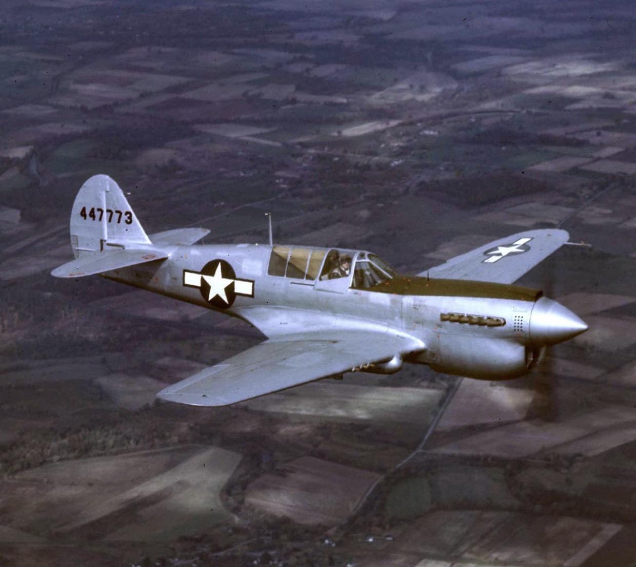 Curtiss P-40 Warhawk with a metallic scheme | Scrolller