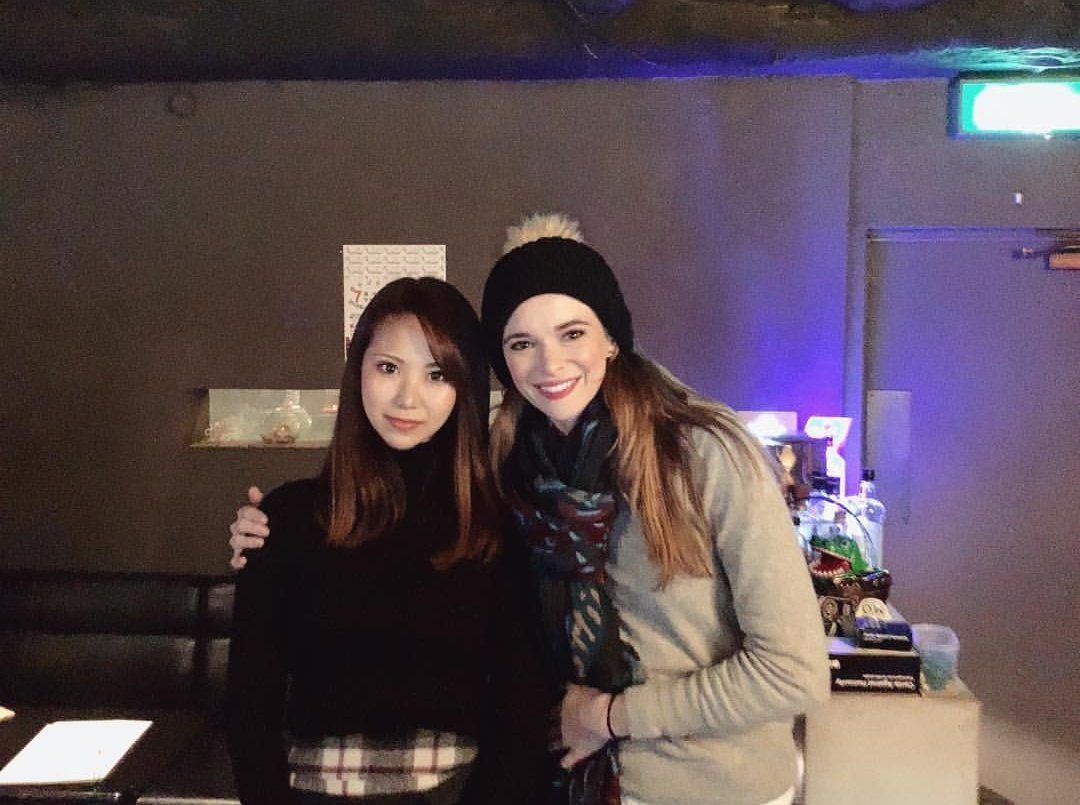 Danielle with a fan in Tokyo | Scrolller