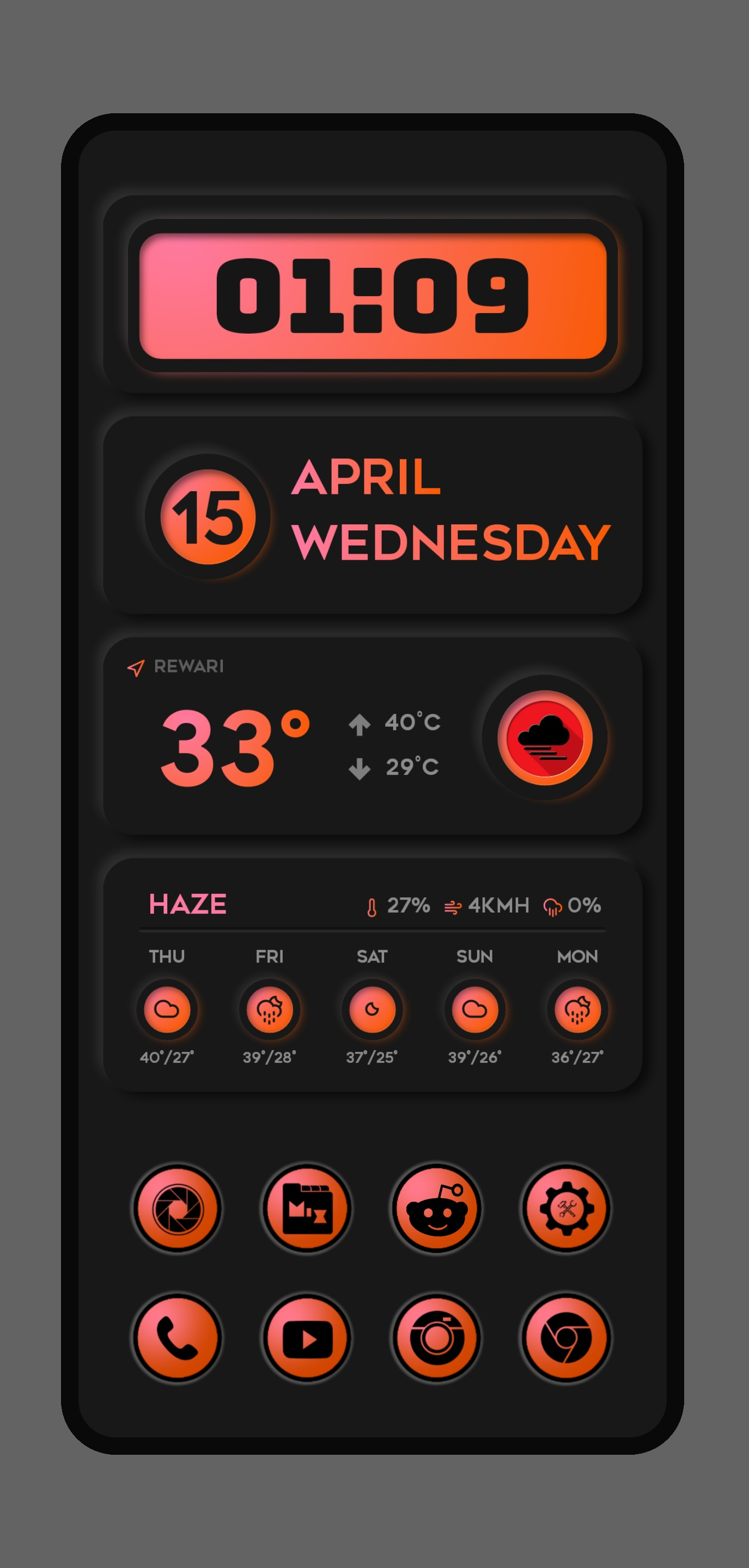 Dark Neumorphic design with KWGT | Scrolller