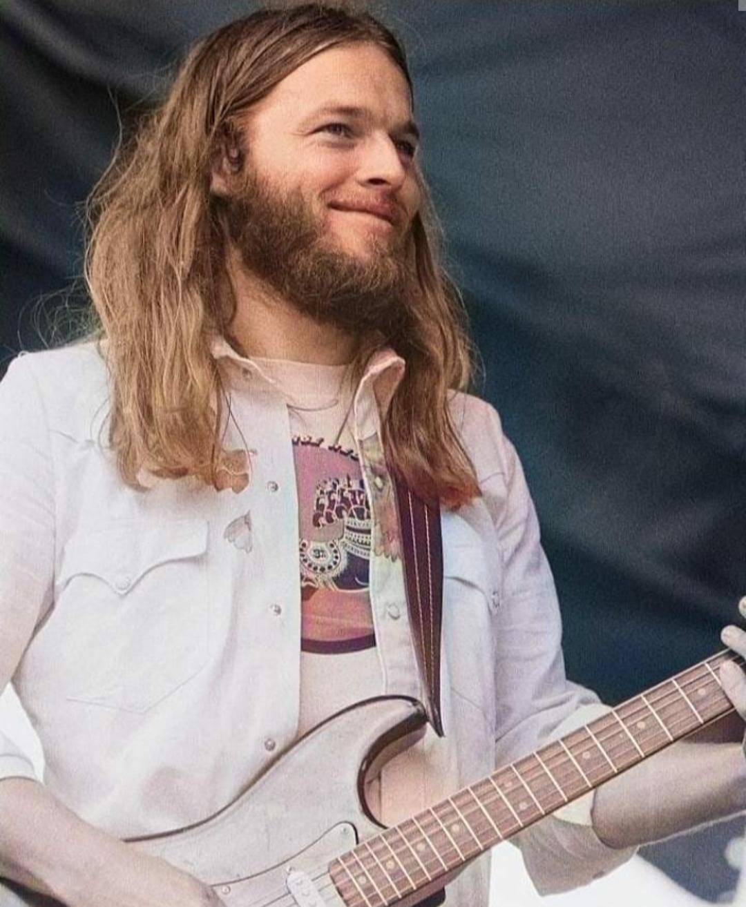 David Gilmour backing Roy Harper at a show at Hyde Park, 1974. | Scrolller