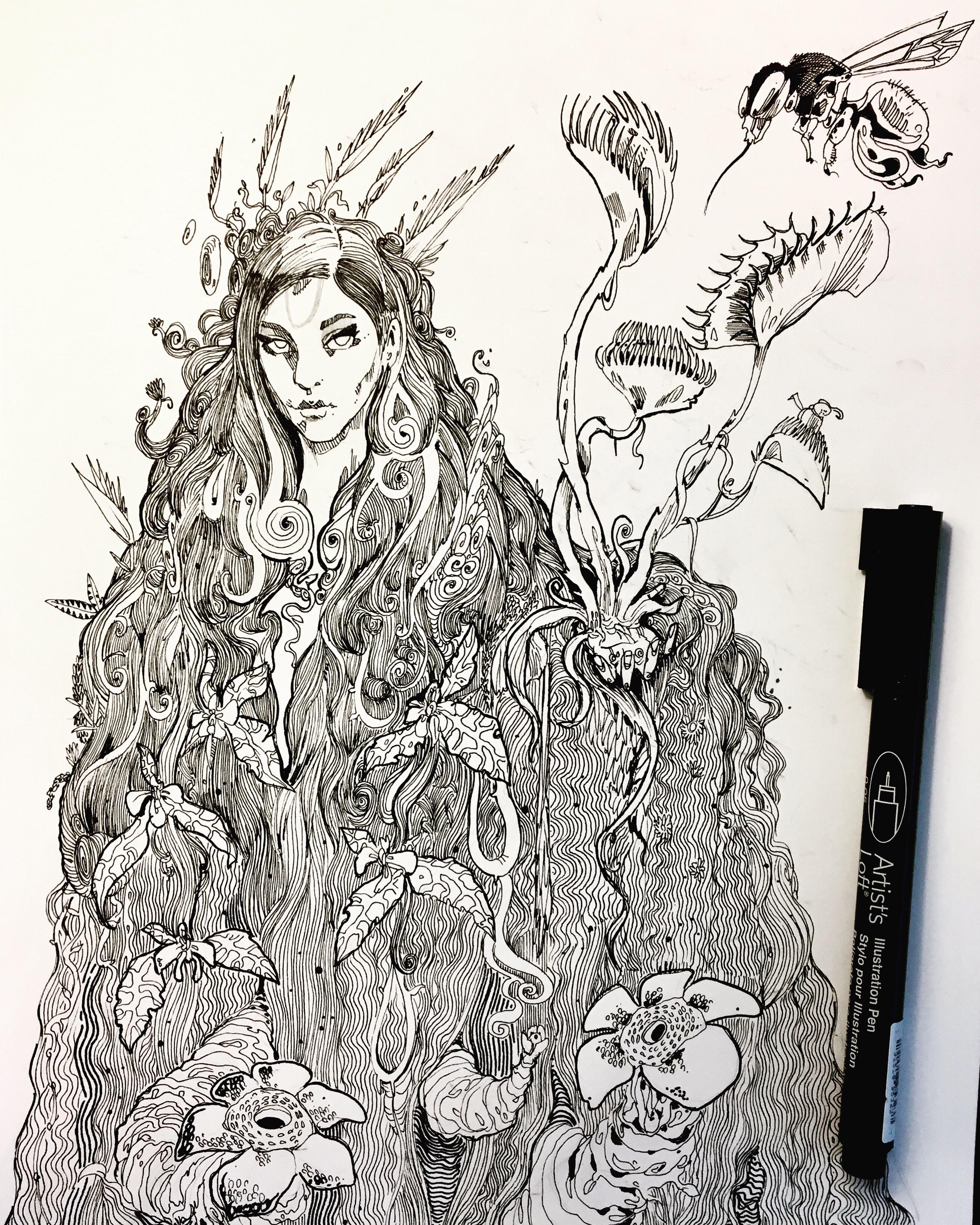 Day 14 - Overgrown. Jungle goddess, overseer of carnivorous plants | Scrolller