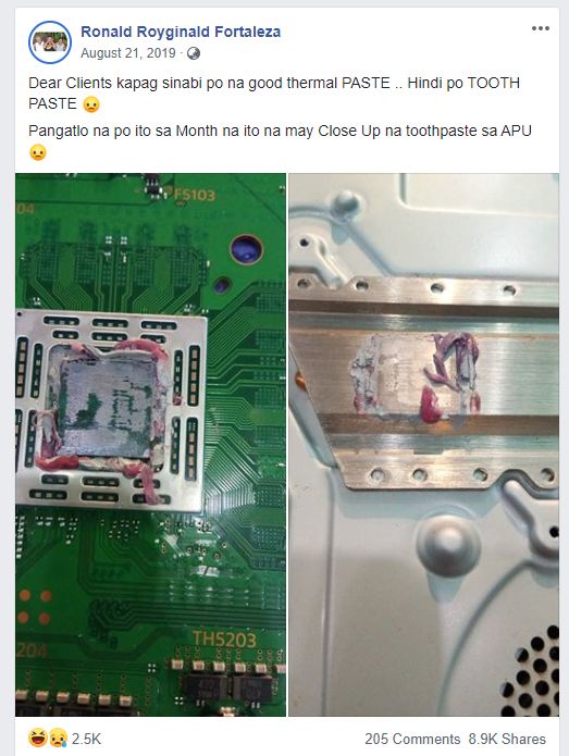 Dear Clients: When I tell you good thermal PASTE .. It is not TOOTH PASTE :( This is the 3rd ...