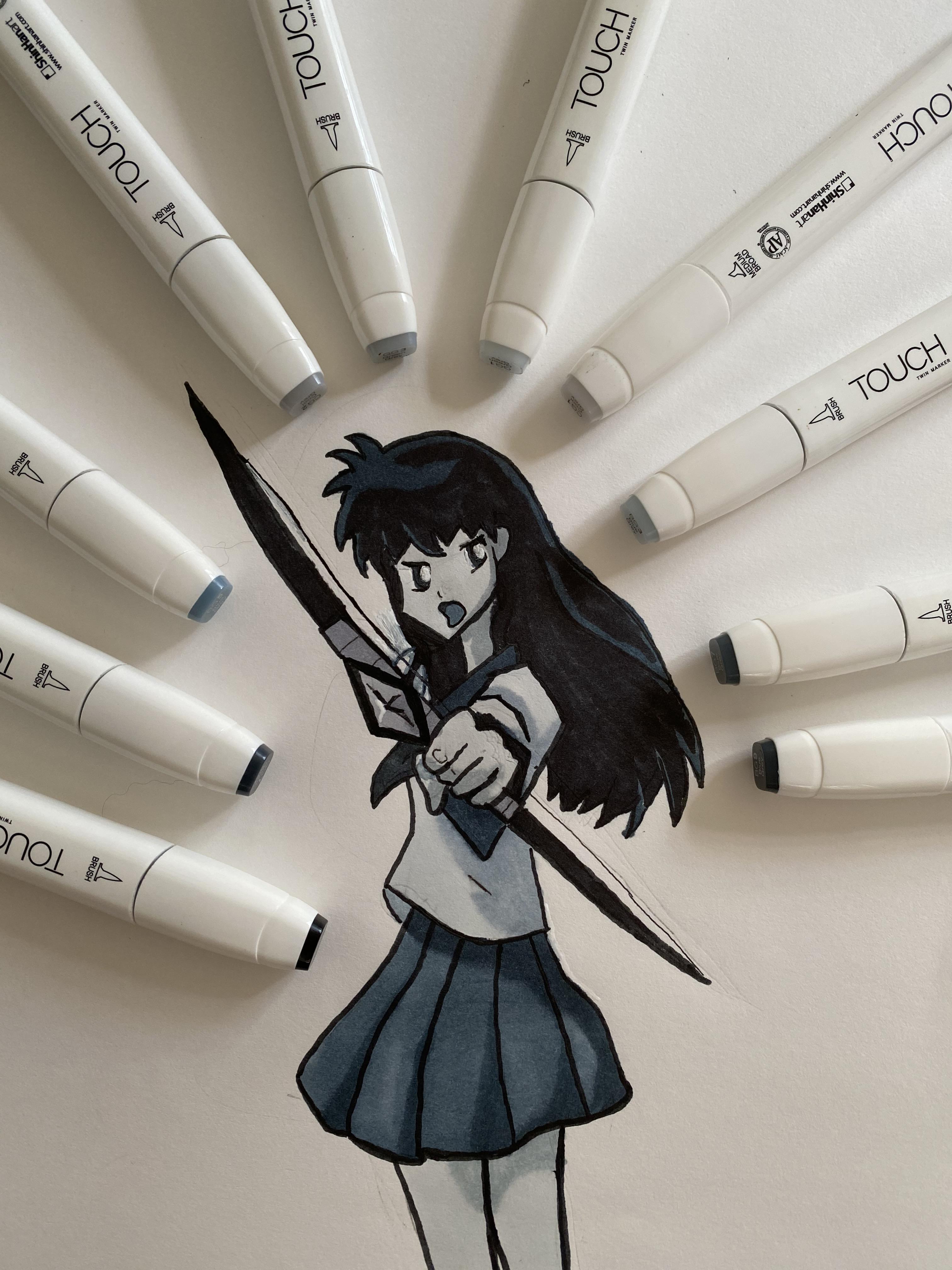 Decided to draw Kagome | Scrolller
