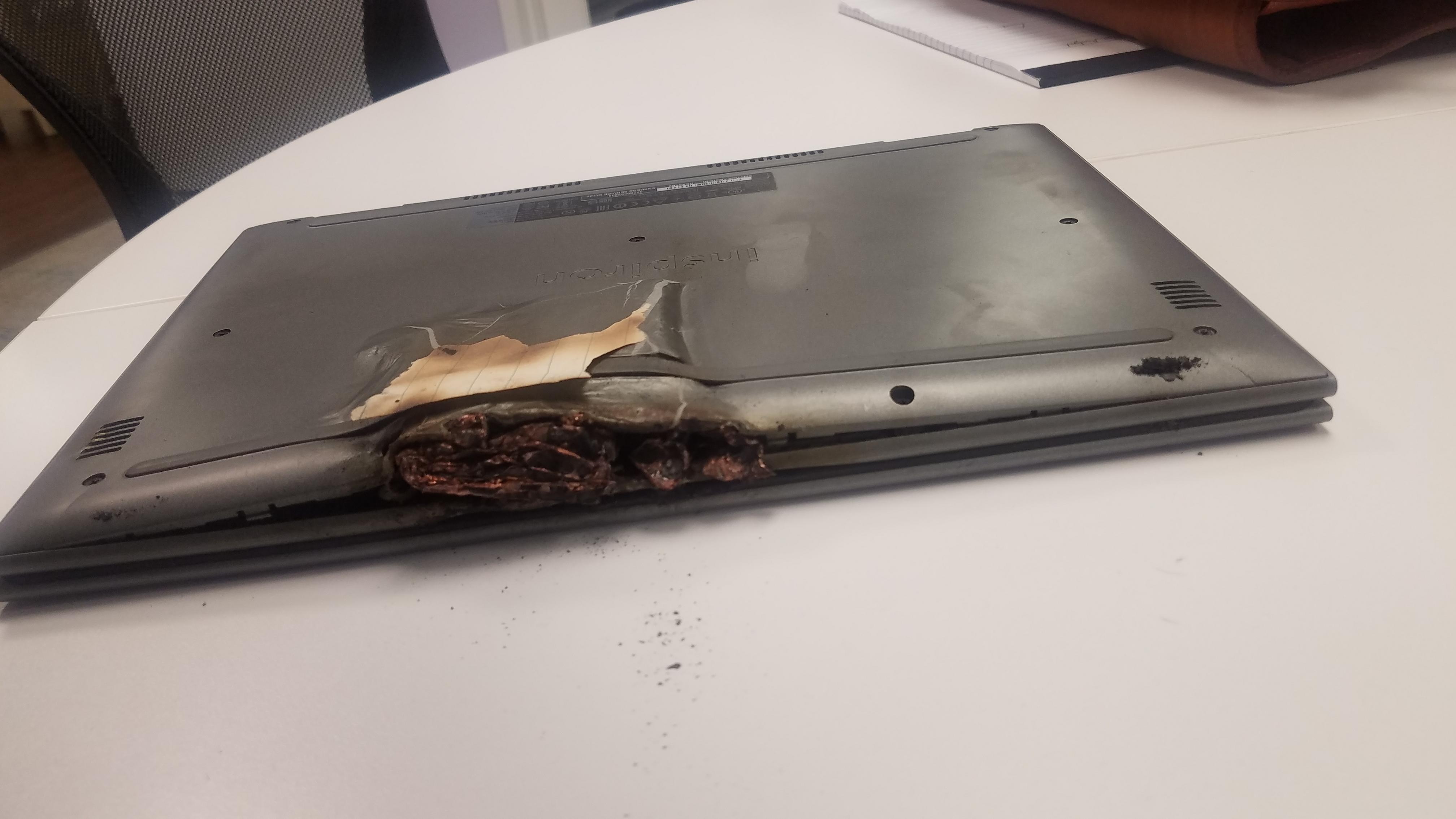 Dell Laptop Exploded in Backpack. | Scrolller
